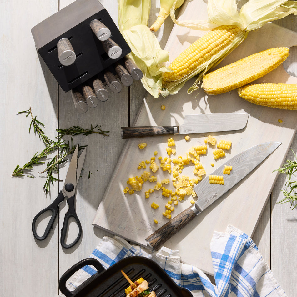 Bobby Flay by GreenPan Stainless Steel 13-Piece Knife Block Set | GreenPan