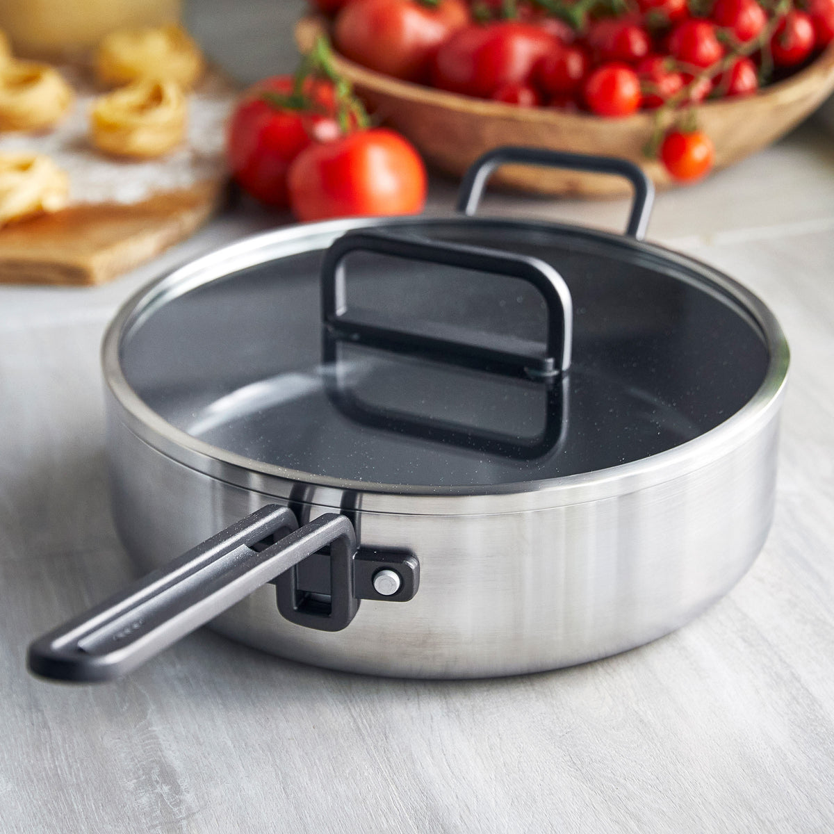 Stanley Tucci 4-Qt Sauté | Stainless w/ Lid | © GreenPan Official | The ...