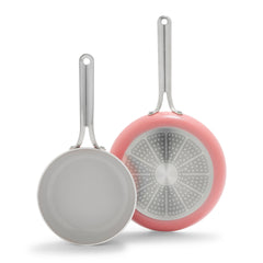 Nova Ceramic Nonstick 8" and 10" Frypan Set | Coral | The Cookware ...