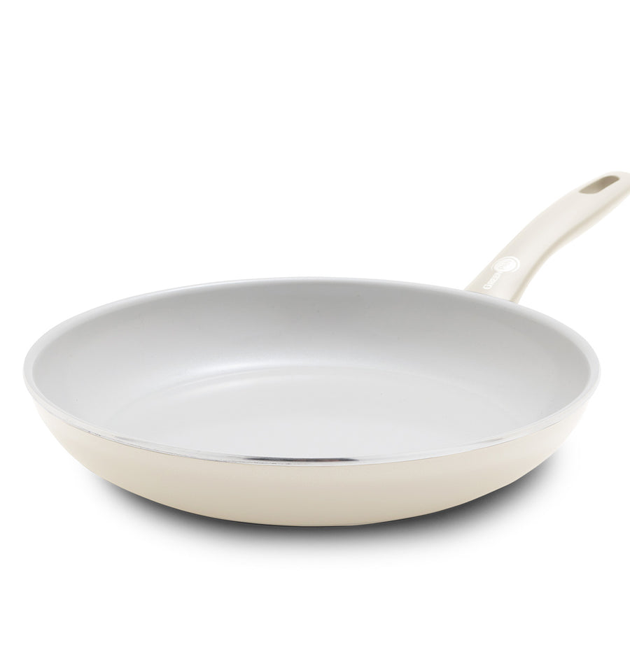 Dover Ceramic Nonstick 8" and 10" Frypan Set | Cream White | GreenPan
