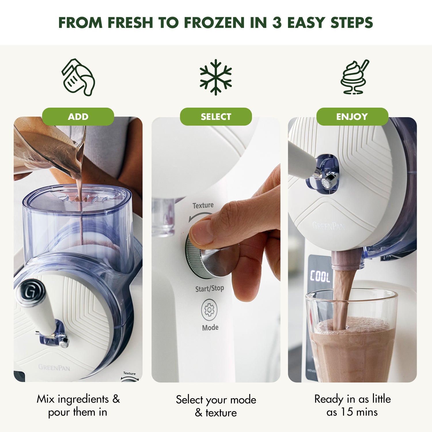 Frost 15-in-1 Ice Cream & Frozen Drink Maker | Cream | GreenPan