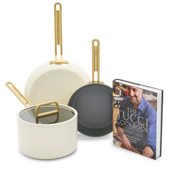 Stanley Tucci™ Ceramic Nonstick 4-Piece Chef Set with the Tucci Cookbo ...