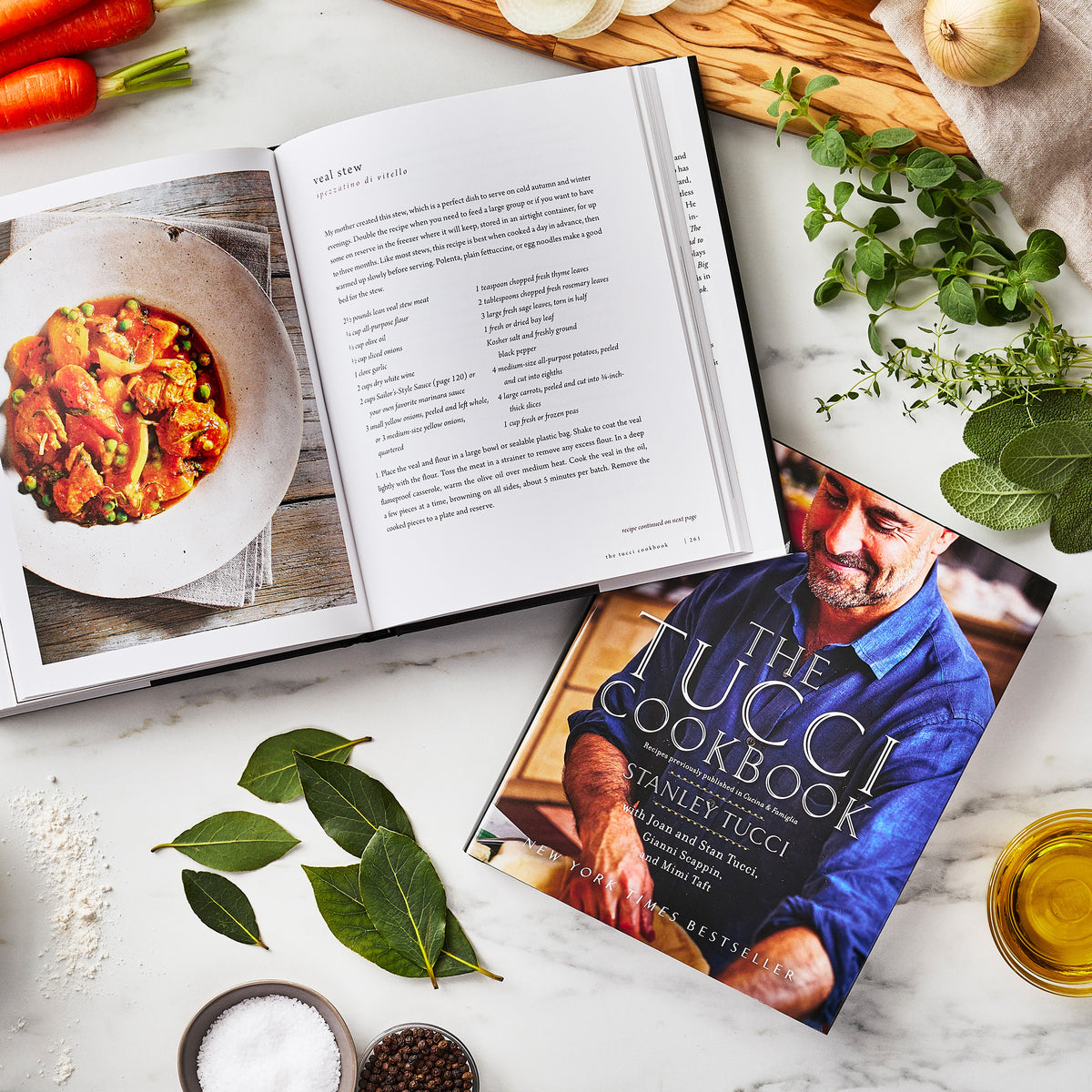 Stanley Tucci™ Ceramic Nonstick 4-Piece Chef Set with the Tucci Cookbo ...