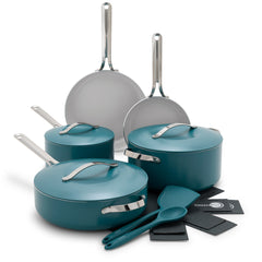 Nova Ceramic Nonstick 10-Piece Cookware Set | Deep Teal | The Cookware ...