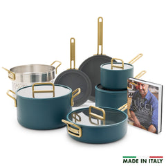 Stanley Tucci™ Ceramic Nonstick 11-Piece Cookware Set with the Tucci C ...