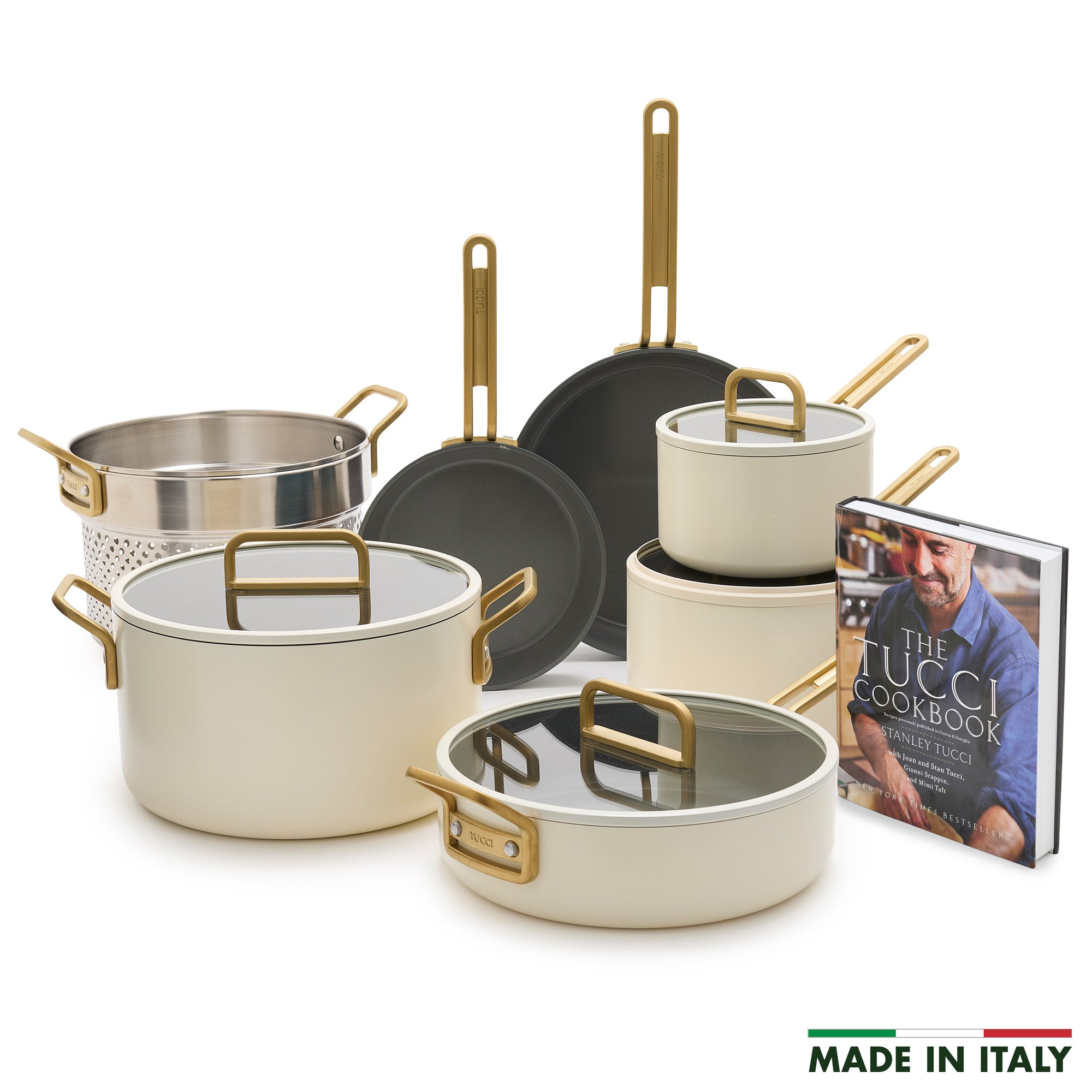 Stanley Tucci™ Ceramic Nonstick 11-Piece Cookware Set with The Tucci C ...