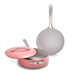 Nova Ceramic Nonstick 3-Piece Cookware Set | Coral | The Cookware ...