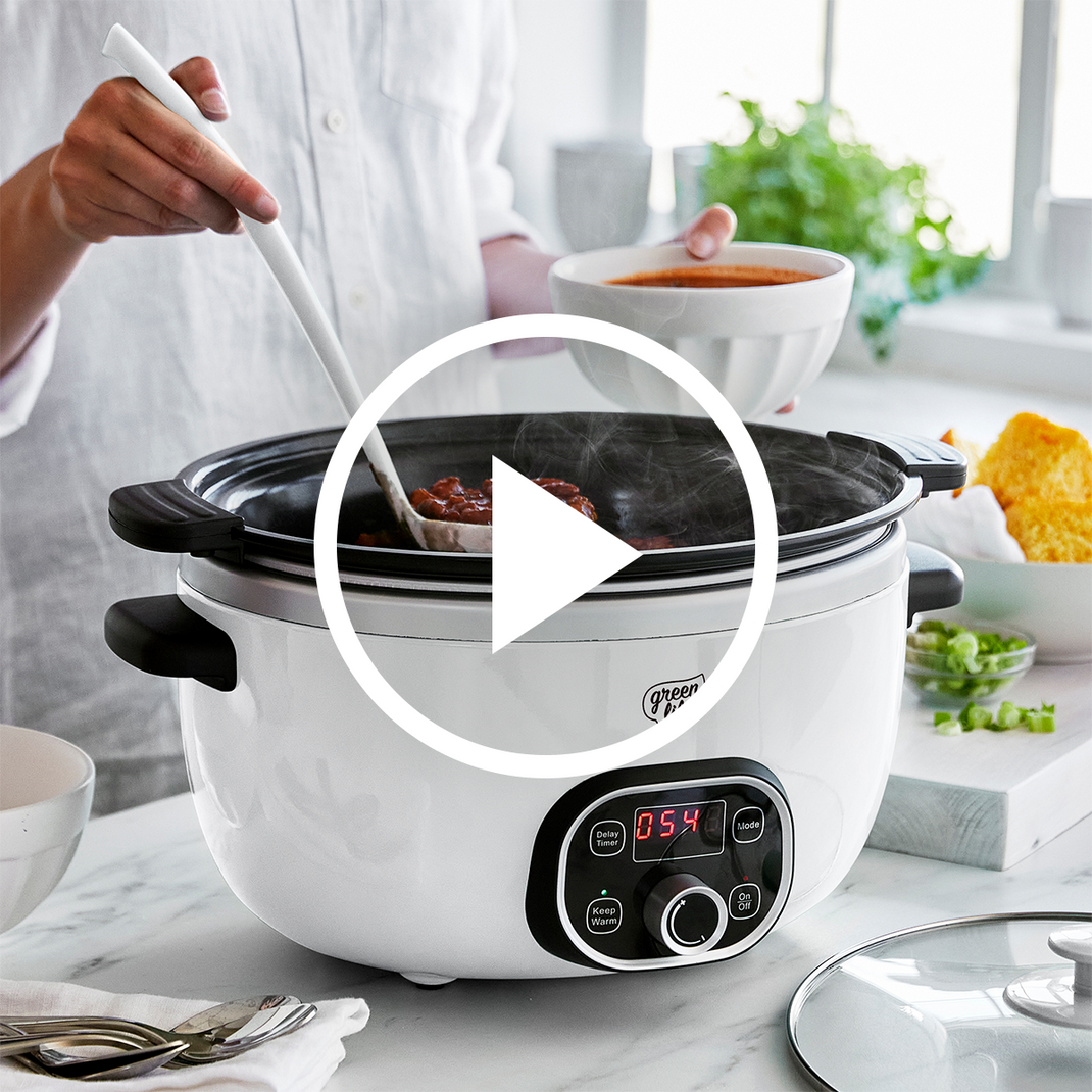 GreenLife Healthy 6-Quart Slow Cooker | White | GreenPan