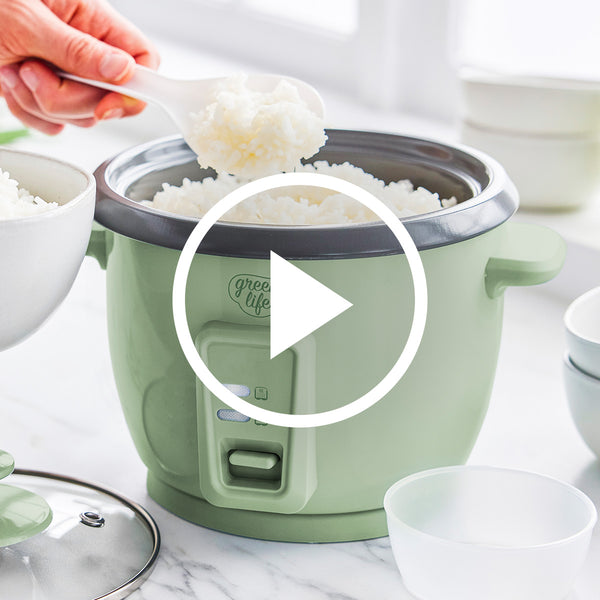 GreenLife 6-Cup Rice Cooker | Sage Green | GreenPan