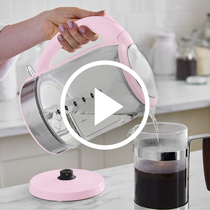 GreenLife Qwik & EZ Glass Kettle | Pink | GreenPan