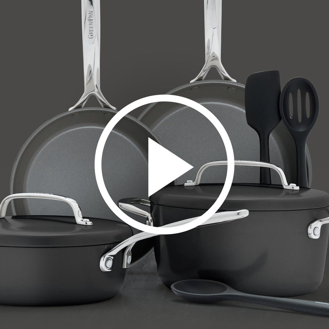 GP5 Colors Ceramic Nonstick 11-Piece Cookware Set with Mirror Handles ...