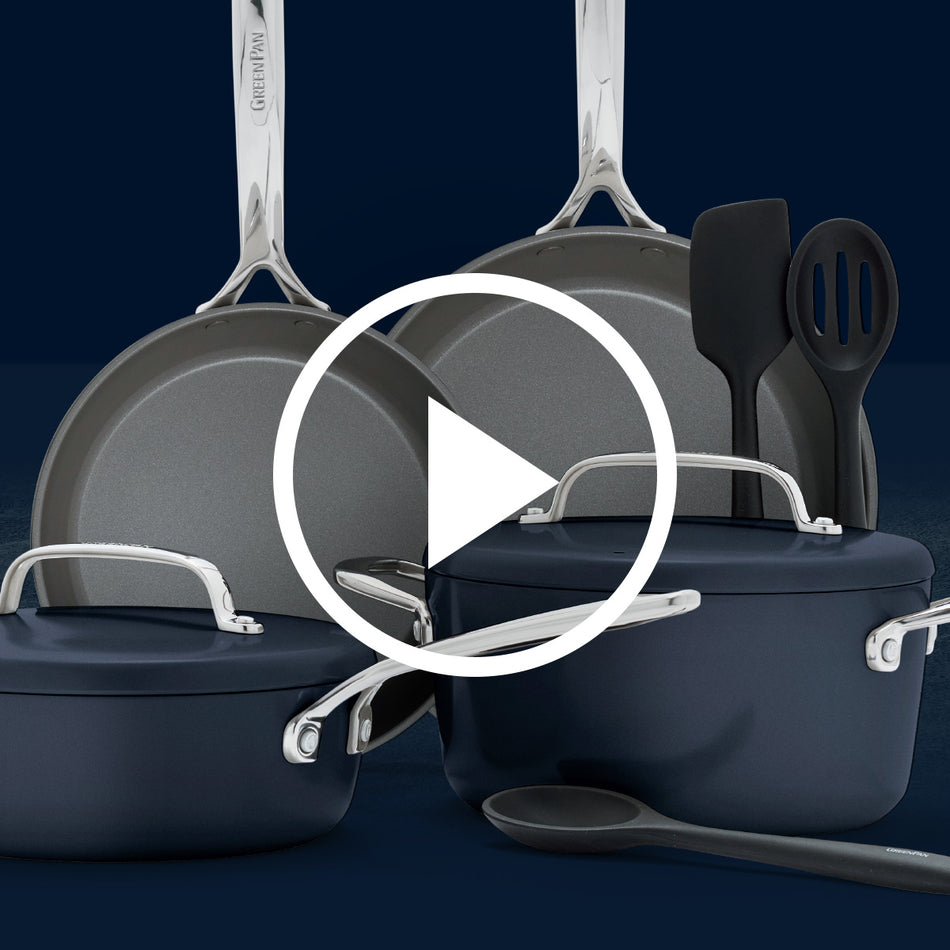 GP5 Colors Ceramic Nonstick 11-Piece Cookware Set with Mirror Handles ...