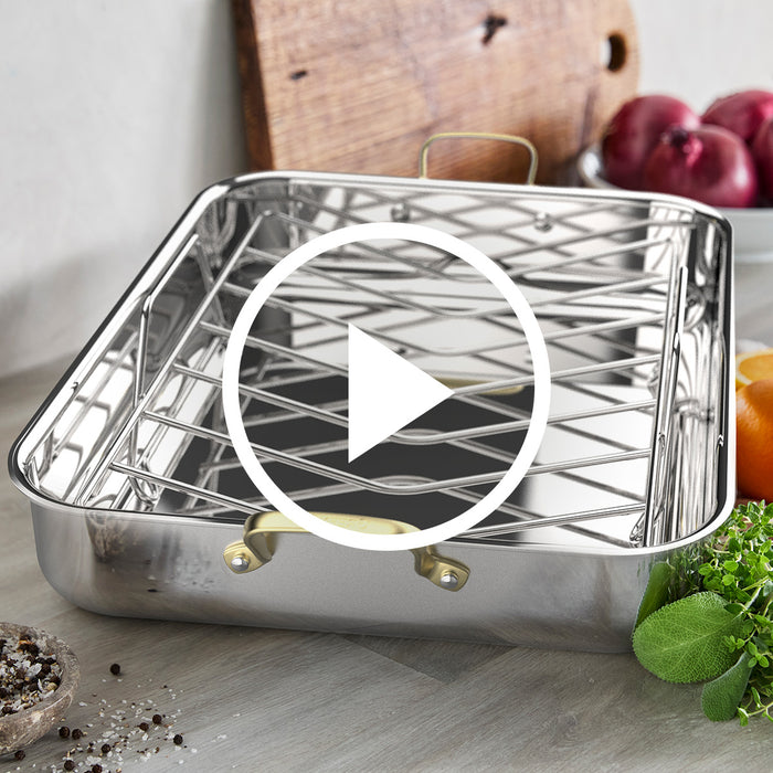 Reserve Stainless Steel 13" x 16" Roaster with Rack | GreenPan