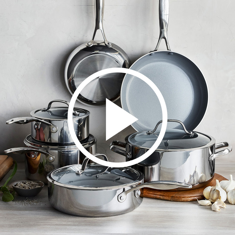 Valencia Pro Stainless Steel 10-Piece Cookware Set | GreenPan