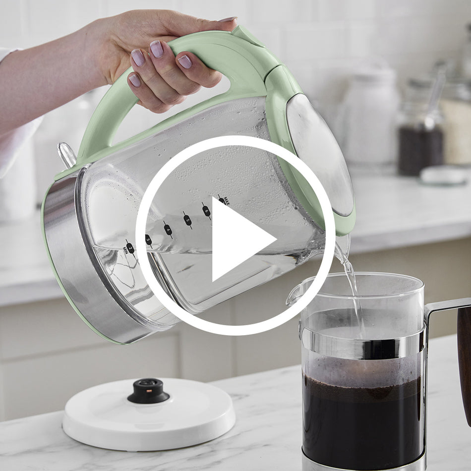 GreenLife Qwik & EZ Glass Kettle | Sage Green | GreenPan