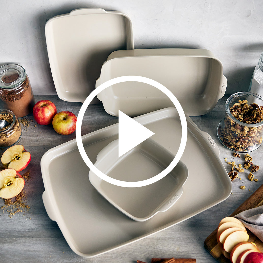 Premiere Ovenware Ceramic Nonstick 2-Piece Cake Pan Set | Taupe | GreenPan