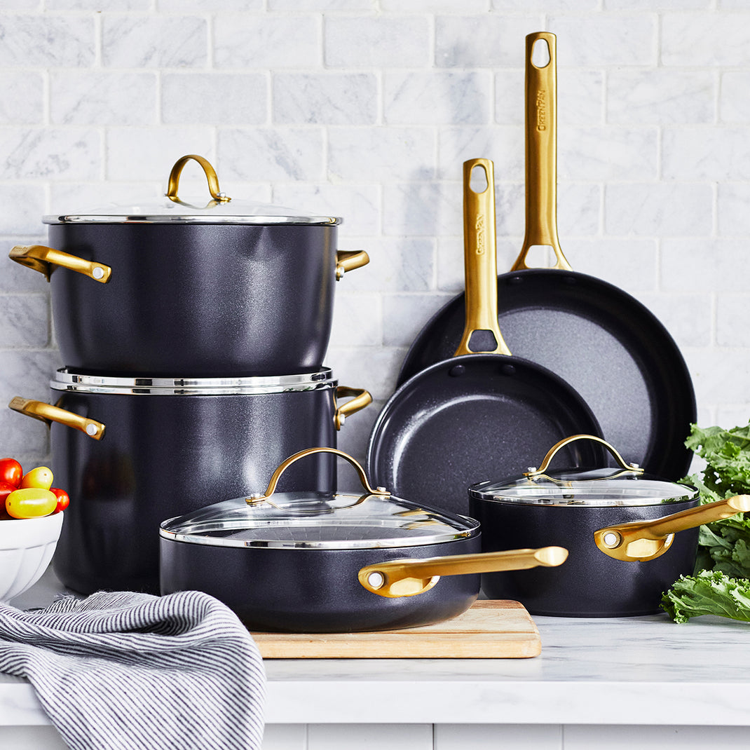 Reserve 10-Pc Set | Black & Gold | © GreenPan Official Store | The ...